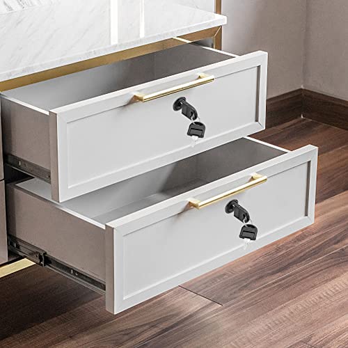 2 Piece Cabinet Drawer Lock,16mm+19mm Child Safety Cupboard Locks White ...