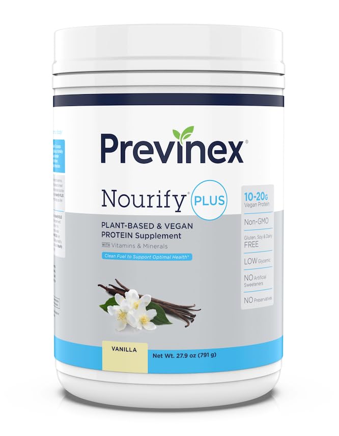 Amazon.com: Previnex Nourify PLUS Plant Based Protein Shake - All Natural Vegan Protein Powder ...