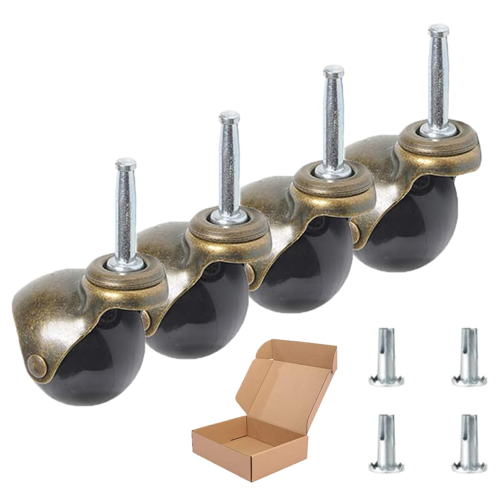 2" Stem Ball Casters for Furniture Legs, with 5/16" x 1-1/2" (8 x 38mm ...