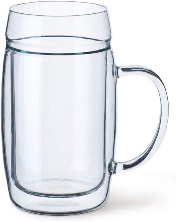 Amazon.com | Simax Exclusive Double-Walled Glass Beer Glass with Handle ...