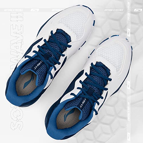 Li-Ning Sound Wave II Non-Marking Badminton Shoe - (Standard White/Nany ...