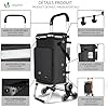 VOUNOT® Folding Shopping Trolley on 6 Wheels, Aluminium Lightweight Shopping Cart with Insulated ...