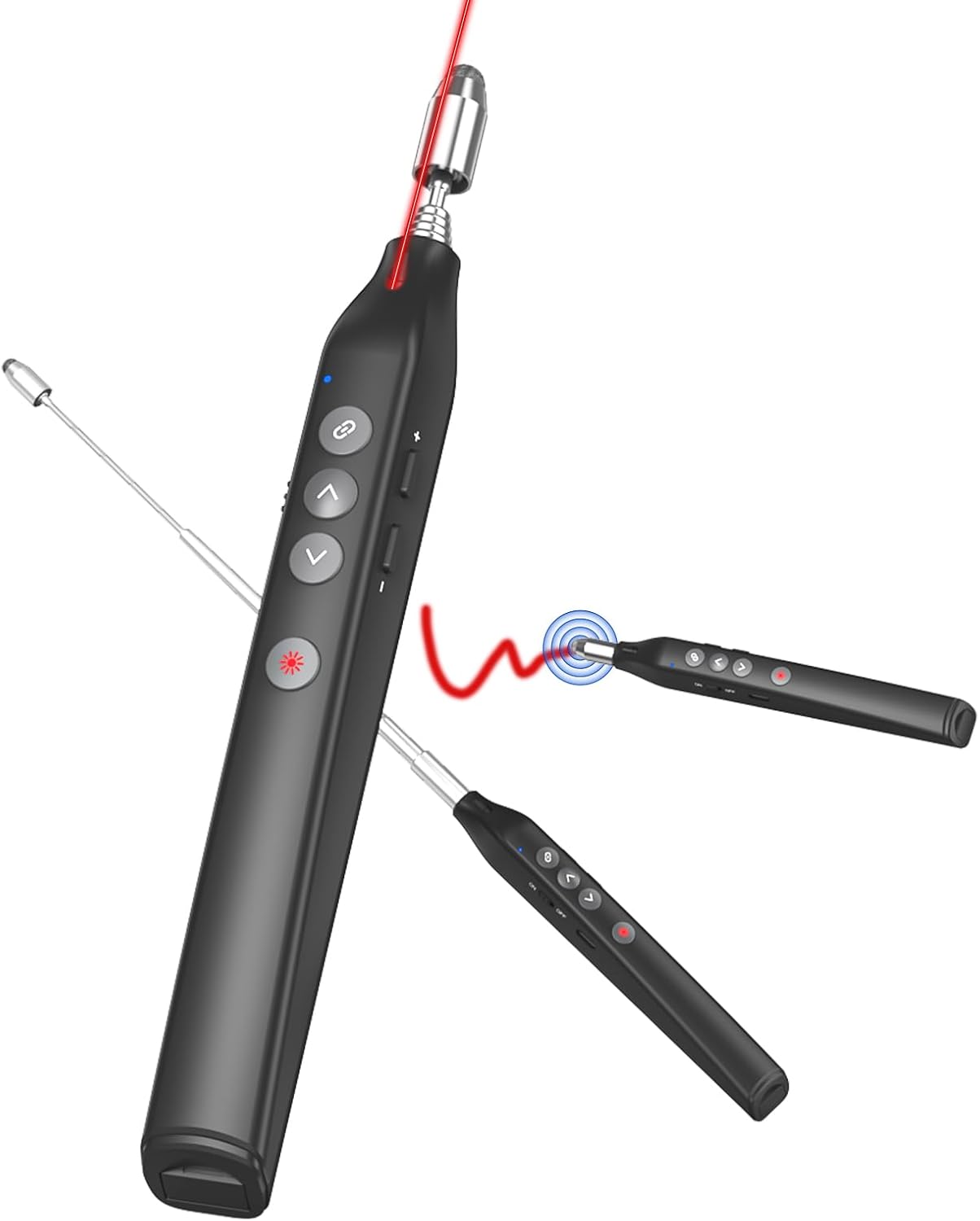 Amazon.com: Wireless Presentation Clicker with Telescopic Pointer, Rechargeable Presenter Remote ...