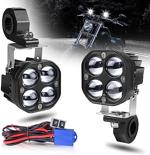 Amazon.com: RACBOX Motorcycle Fog Lights LED Kit 40W Amber/White 3 Inch ...