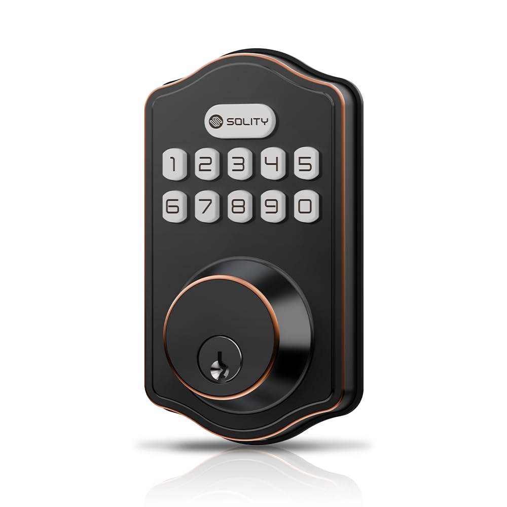 Solity Smart Digital Electric Deadbolt Keypad Lock, Keyless Entry, Auto ...