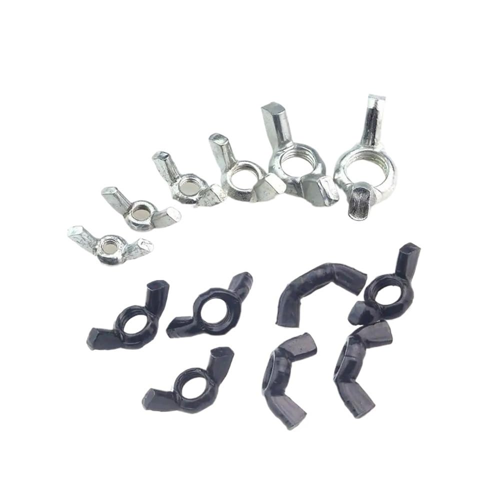 Carbon Steel Wing Nuts Butterfly Nuts 120-Piece Wing Nut Assortment Kit ...