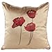 Poppies Cream & Red Piped Faux Silk 18" Cushion Cover : Amazon.co.uk ...