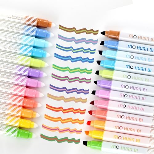 Amazon.com : EooUooIP Padtel Highlighter Pens，12 Pcs Changing Color ...
