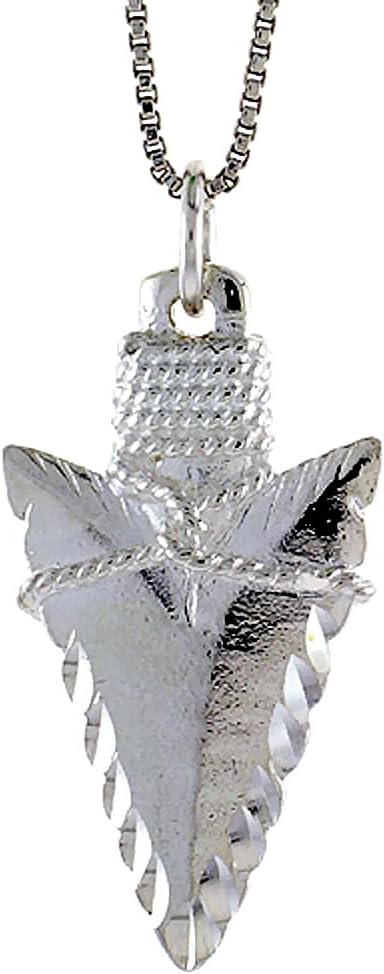 Amazon.com: Sterling Silver Arrowhead Pendant, 1 1/4 inch Tall ...
