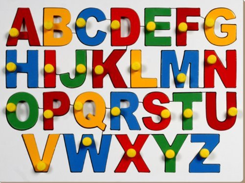 POPTUS ® English Alphabet Puzzle-Uppercase ABCD Wooden Puzzle Board ...