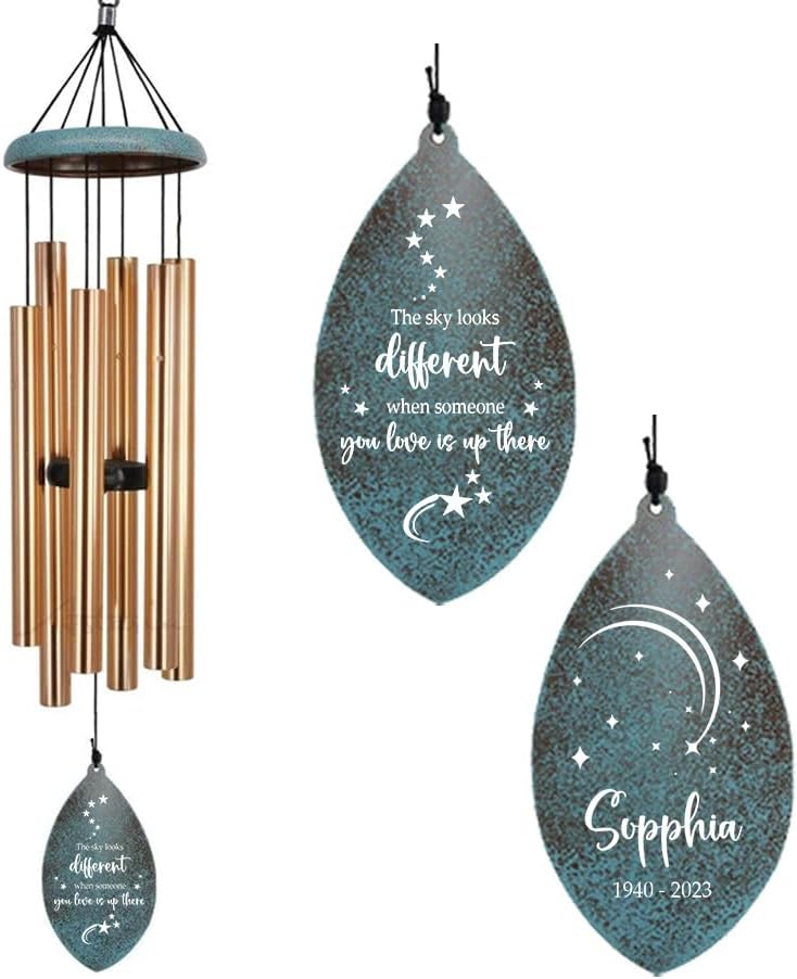 Amazon.com : Personalized Sympathy Wind Chime, Memorial Wind Chimes for ...
