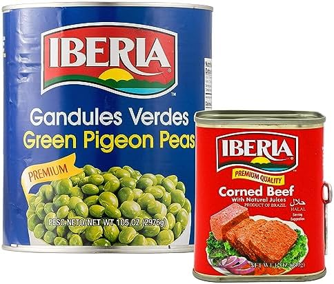 Amazon.com: Iberia Corned Beef, 12 oz + Iberia Green Pigeon Peas, 105 ...