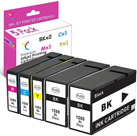 5P PGI- 1200 XL Compatible Ink Cartridge, Pigment Ink Tank Replacement ...