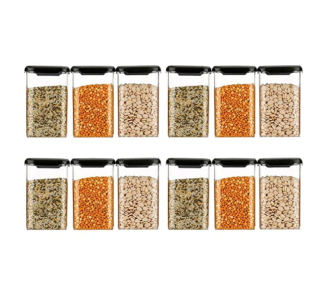 Kitchenwell 1100 ML Easy Flow Cereal Dispenser Storage Jar, Idle for ...