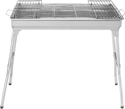 Amazon.com: Portable Charcoal Grill, Folding Stainless Steel Barbecue BBQ Tool Kits for Outdoor ...