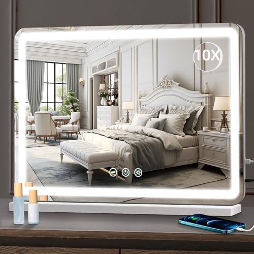 Amazon.com - ROLOVE Vanity Mirror with Lights, 32" x 22" Large Lighted ...