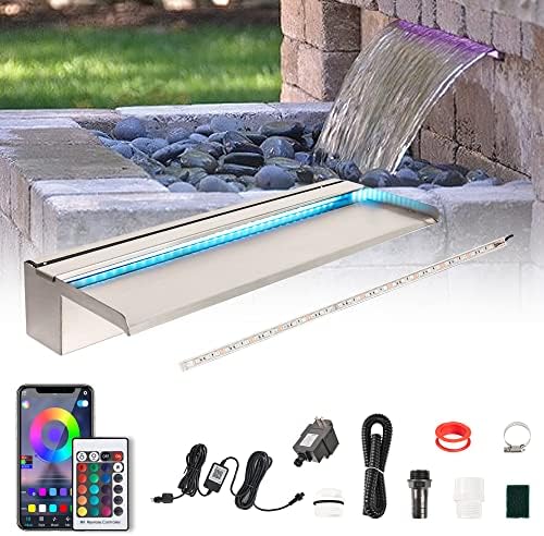 Amazon.com: YUDA 12" LED Pool Water Spillway W/ 7 Color Changing LED ...