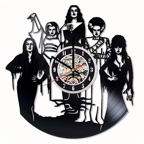 Amazon.com: Vinyl Record Clock - Spooky Gifts for Horror Movie Room ...