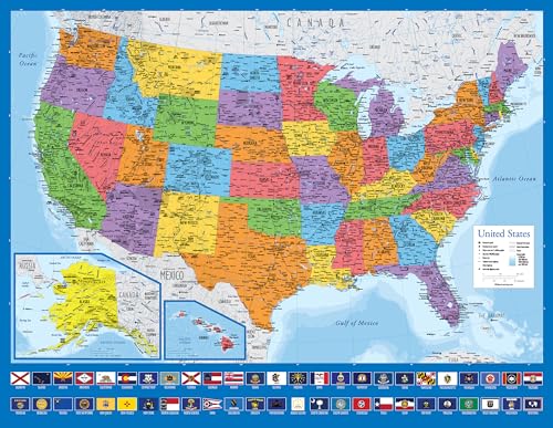 Snapklik.com : 2 Pack - Giant World Map & US Map Poster Set - Extra ...