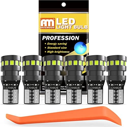 ANTEMOON Lot de 6 ampoules LED 194, 168, 2825, T10, W5W, bleu glacial ...