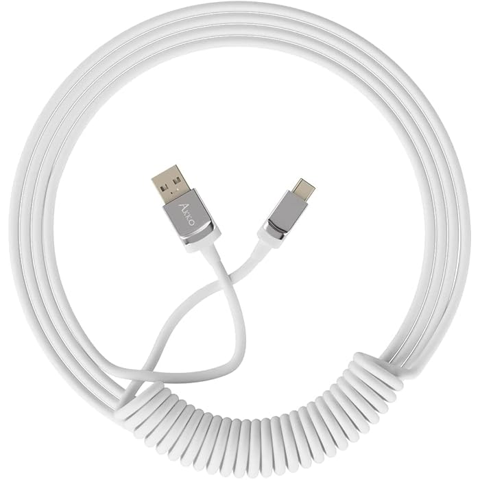 Buy Akko Coiled Cable, Type C to USB-A, 150 cm TPU Coiled Cable with ...
