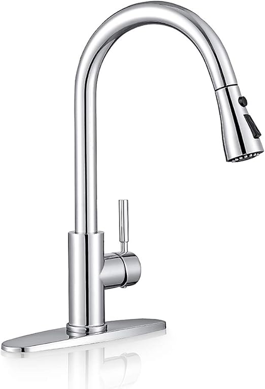 WEWE Single Handle Pull-Down Kitchen Faucet with Sprayer 3 Modes, 360 ...