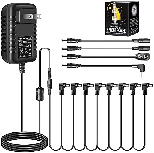 Amazon.com: Donner DPA-1 Guitar Pedal Power Supply Adapter 9V DC 1A Tip ...