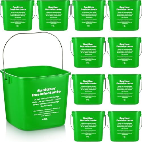 Amazon.com: Mumufy 12 Pcs Commercial Cleaning Bucket 6 Quart Cleaning ...