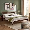 Amazon.com: mopio Ted Bed Frame with Headboard, Mid Century Modern ...