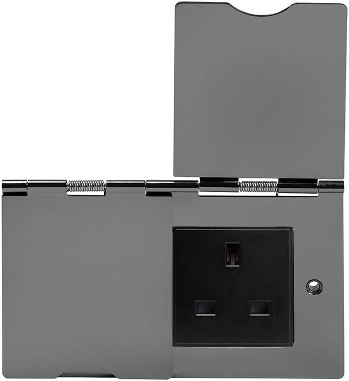 Soho Lighting Black Nickel 13A 2 Gang Euromod Floor Socket Blak Insert ...