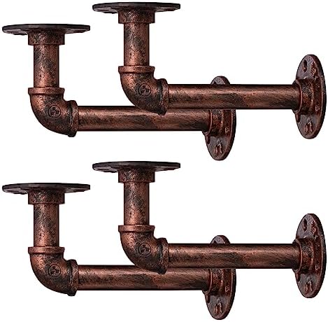 BEJOY 4pcs Heavy Duty Shelf Brackets for Shelves, Industrial Pipe ...