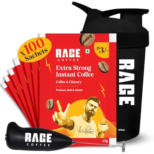 Rage Coffee Extra Strong Premium Blend Coffee Sachets - (Pack of 100 ...