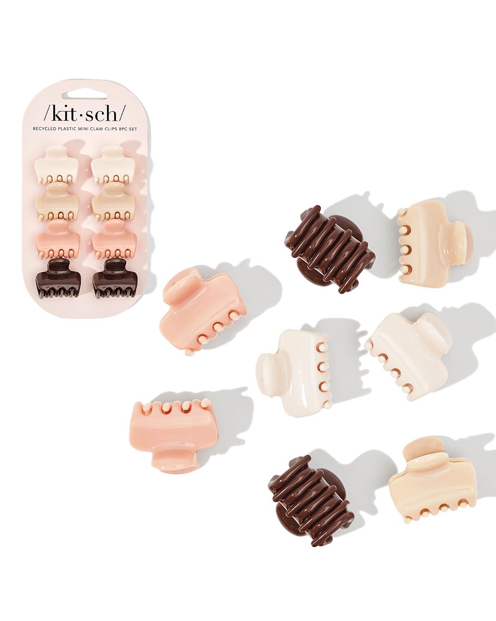 Amazon.com: Kitsch Recycled Plastic Puffy Mini Claw Clips, Small Hair ...