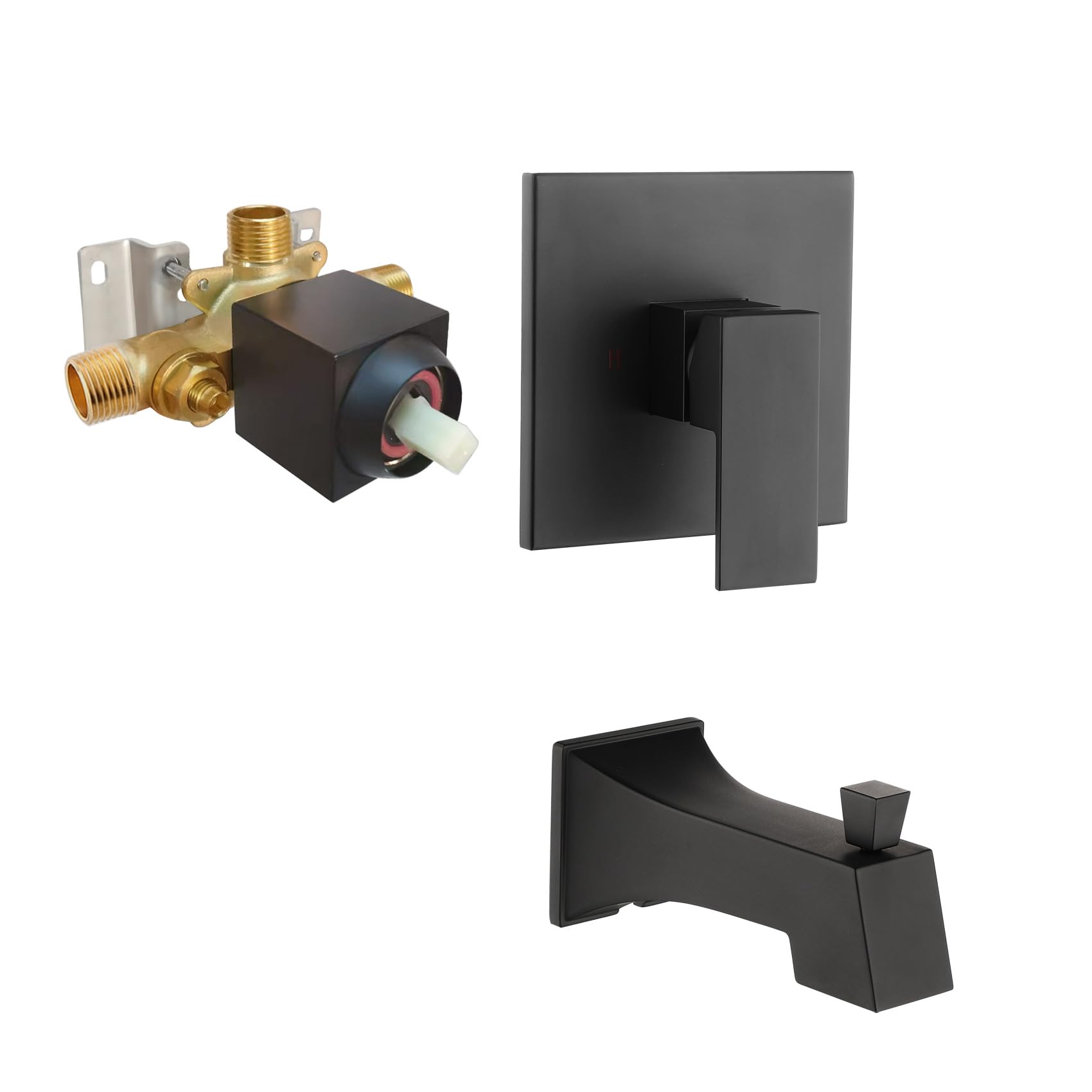 Taplong Solid Brass Shower Valve with Tub Spout Wall Mount Tub Shower ...