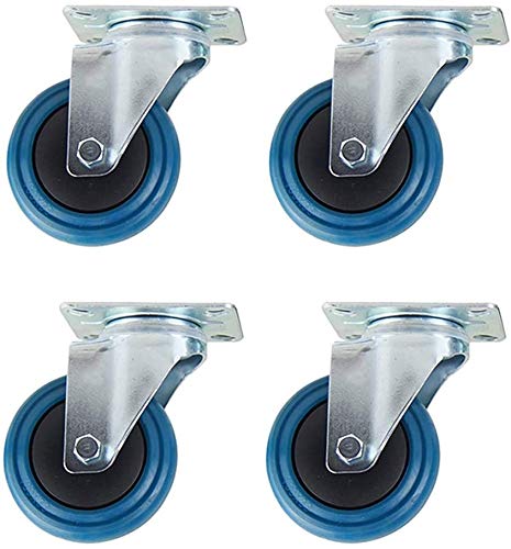 Castors,Lockable Bearing Caster Wheels with Brake 4 Pack Rubber Casters ...