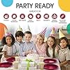 Amazon.com: Party Solids Burgundy Plastic Plates For Party Supplies ...