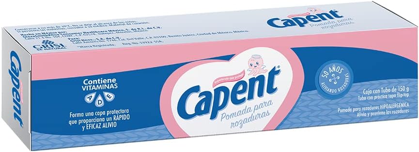 Capent, Pomada para rozaduras | Con vitamina A,D y E 150 g. : Amazon.com.mx: Salud y Cuidado ...