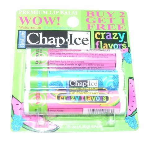 Amazon.com : Chap-Ice SPF 4 Premium Lip Balm, Crazy Flavors (Watermelon ...