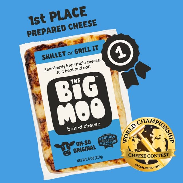 THE BIG MOO Queso horneado OH-SO ORIGINAL Paquete de 3 Bloque de queso ...