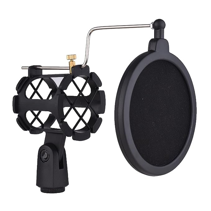 Plastic Microphone Shock Mount Anti-Vibration Mic Holder Stand With Pop ...