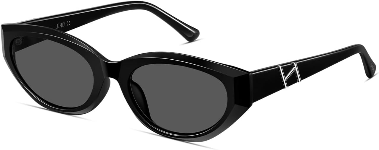 LOHO Cat Eye Sunglasses for Women, 2026 Retro Oval Y2K 90s Polarized ...