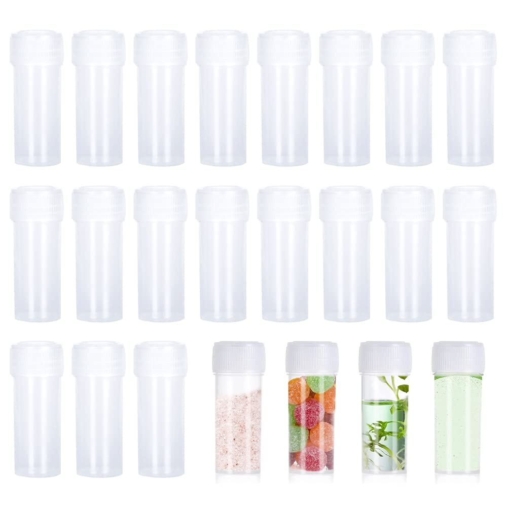Raiflager 30 Pcs 5ml Plastic Sample Bottles Small Vial Storage Test ...