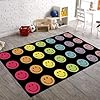 Amazon.com: Champion Rugs Smiley Face School Classroom Black ...