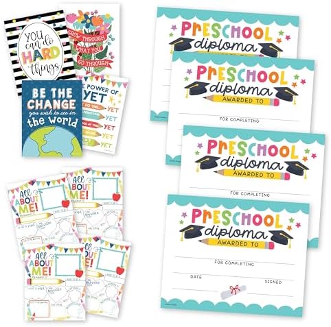 Amazon.com : 25 Colorful Preschool Graduation Certificates, 9 Classroom ...