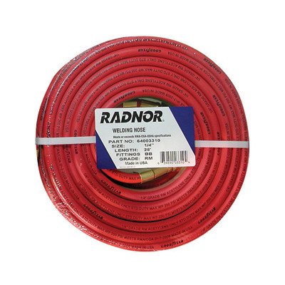 Radnor RAD64003334 3/16" x 12 1/2' Grade T Twin Welding Hose with BB ...