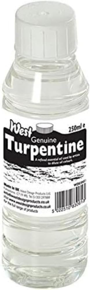 West Genuine Turpentine, Clear, 250ml, For Cleaning Tools, Paintbrushes ...
