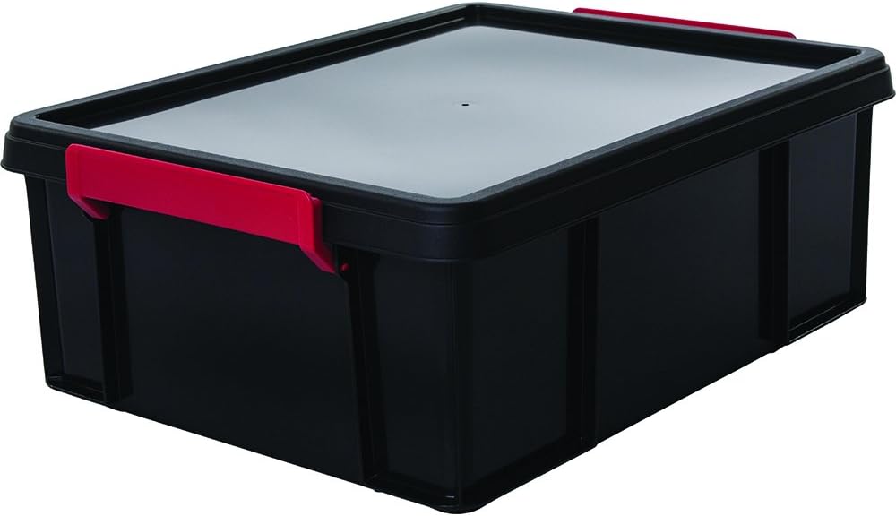 Iris Ohyama, Storage Box, 18 L, with Snap Closure, Stackable, Office ...