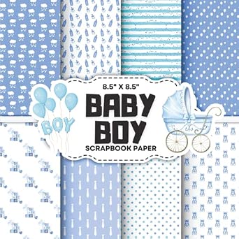 Baby Boy Scrapbook Paper Collection: Decorative Double-Sided Blue ...