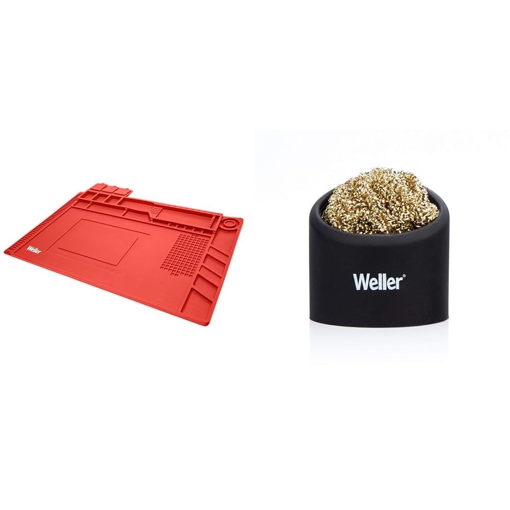 Weller Small Soldering Work Station Mat with Brass Sponge Tip Cleaner ...