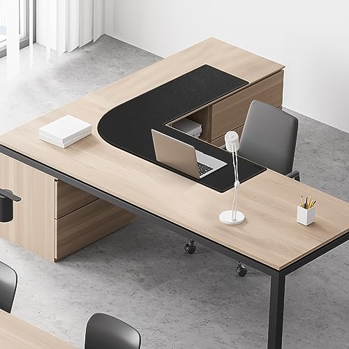 Snapklik.com : MAIDERN 40 Inch L Shaped Corner Desk Mat, Cork & Leather ...